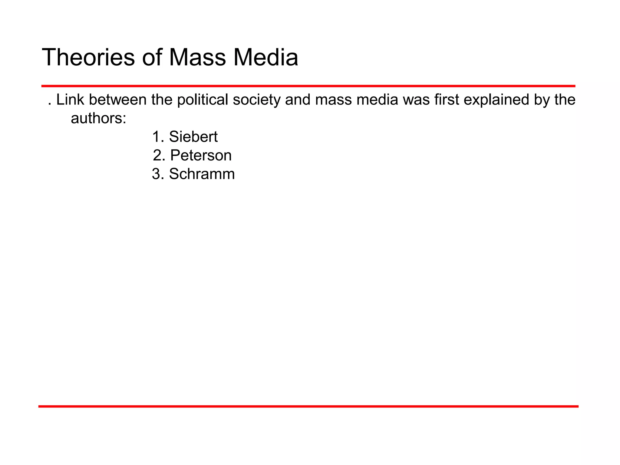 Theories of Mass Media | PPT