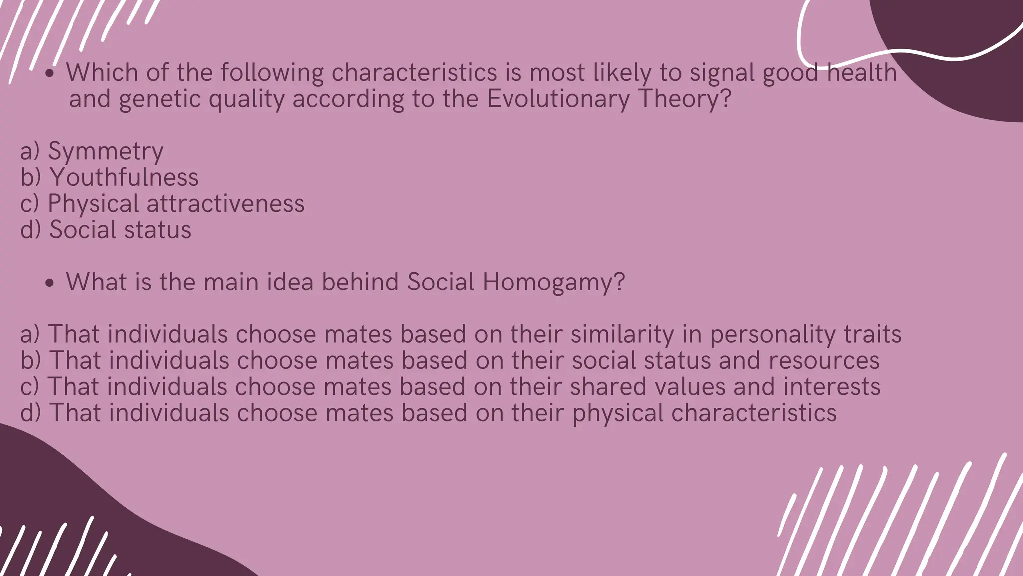 MARRIAGE AND FAMILY RELATIONSHIPS THEORIES OF MATE SELECTION | PDF