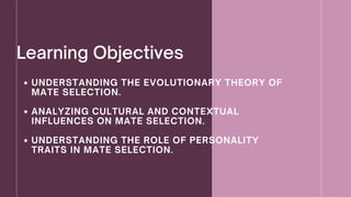 MARRIAGE AND FAMILY RELATIONSHIPS THEORIES OF MATE SELECTION | PPT