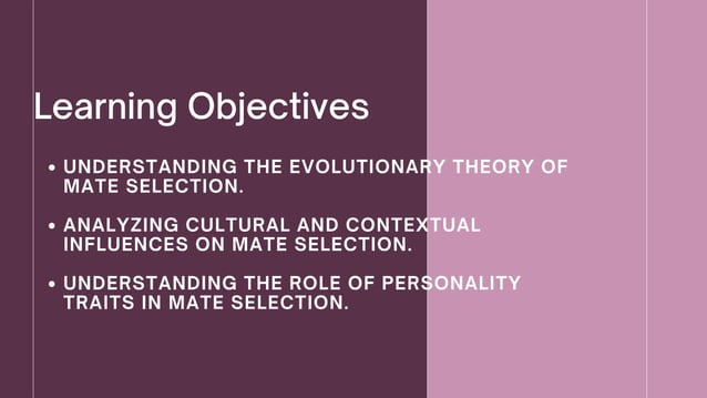 MARRIAGE AND FAMILY RELATIONSHIPS THEORIES OF MATE SELECTION | PPT