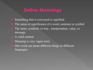 Theories of meaning | PPTX