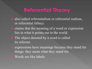 Theories of meaning | PPTX