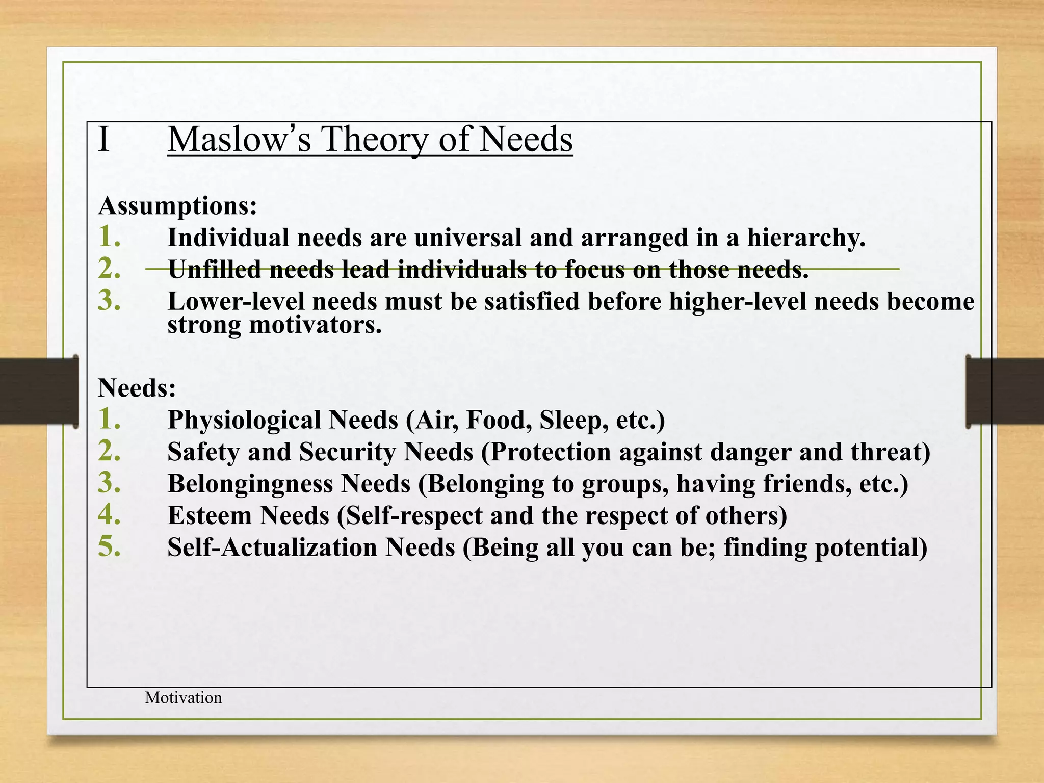 Theories of motivation | PPT