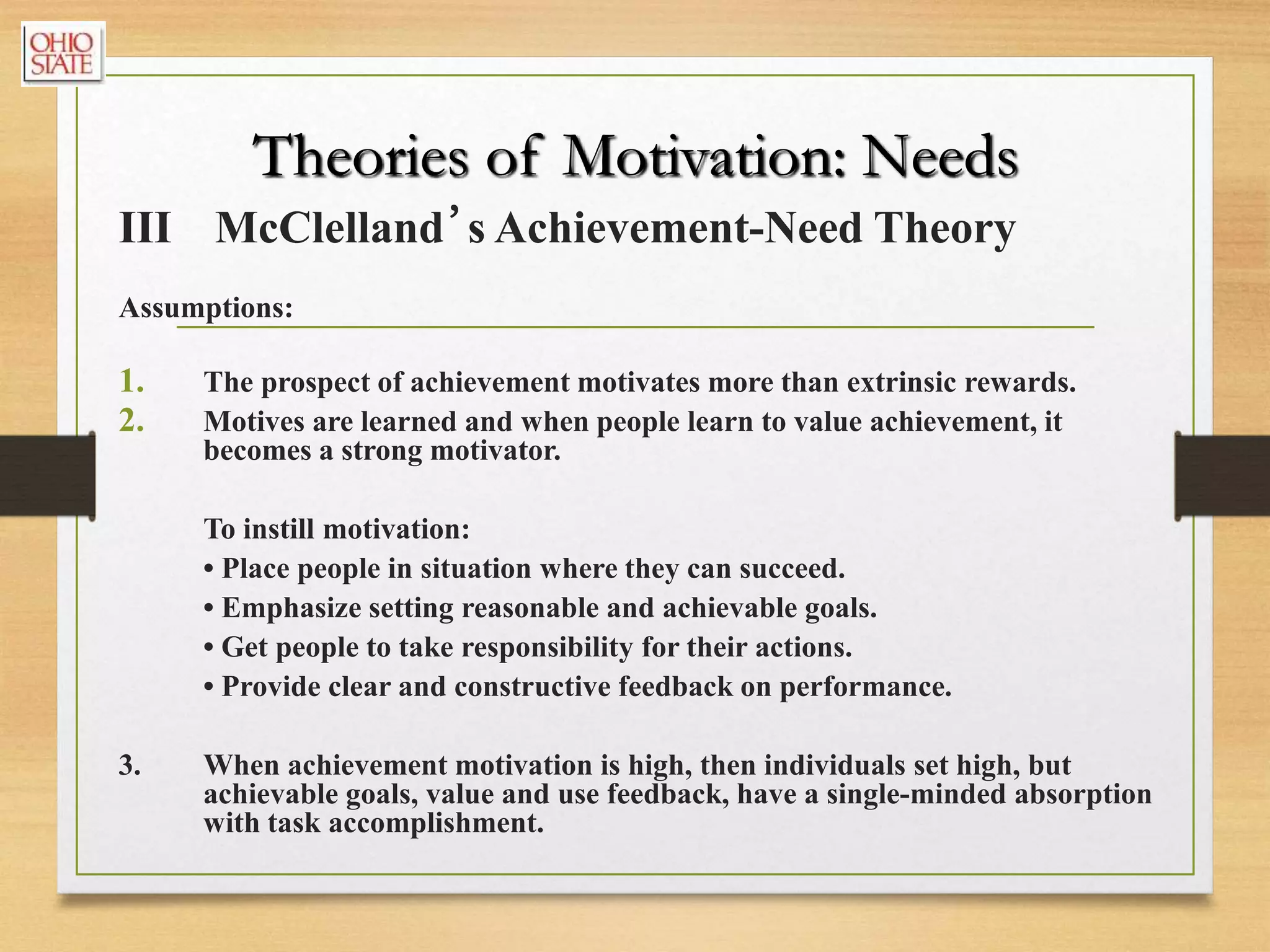 Theories of motivation | PPT