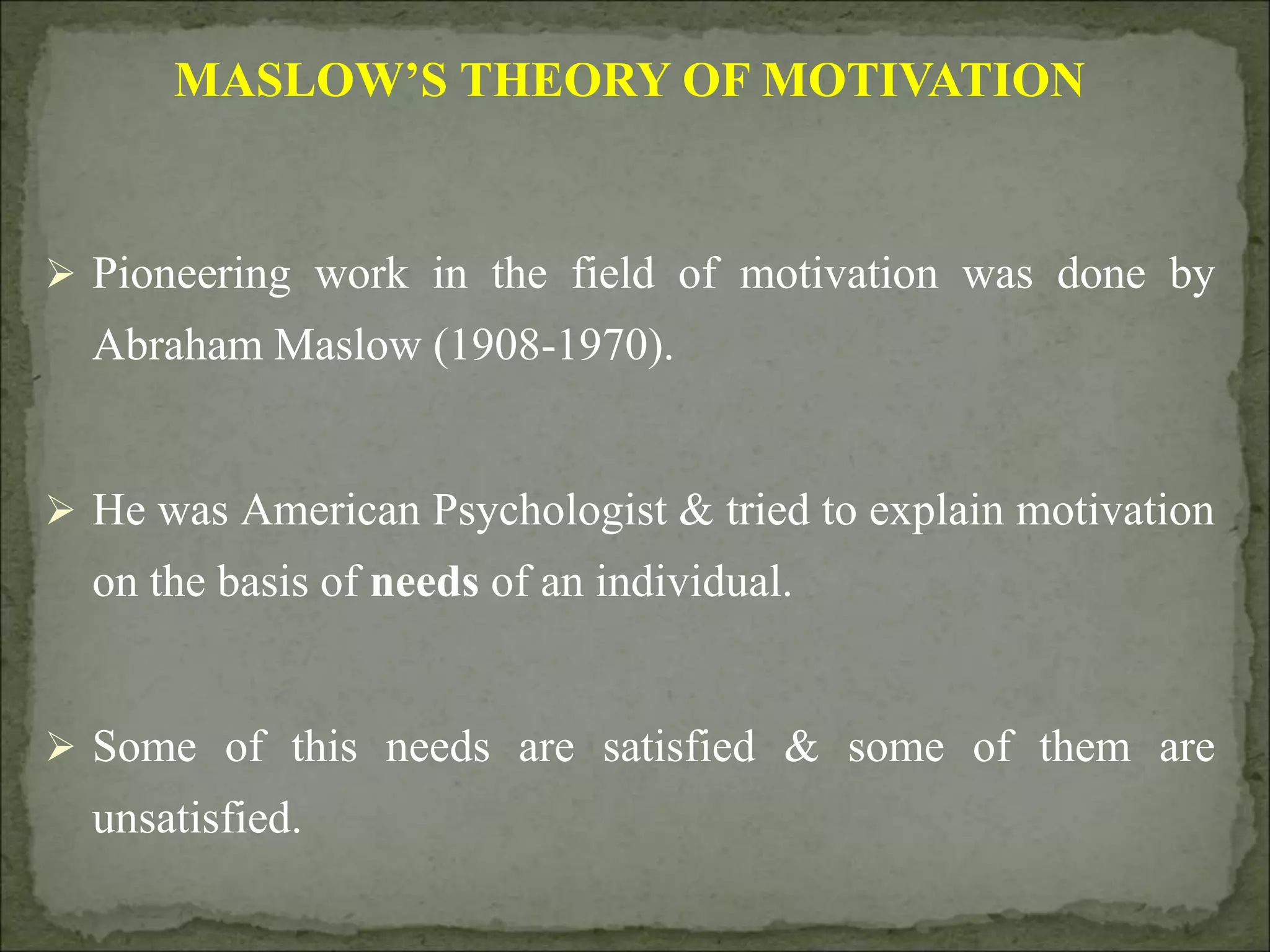 Theories of motivation | PPT