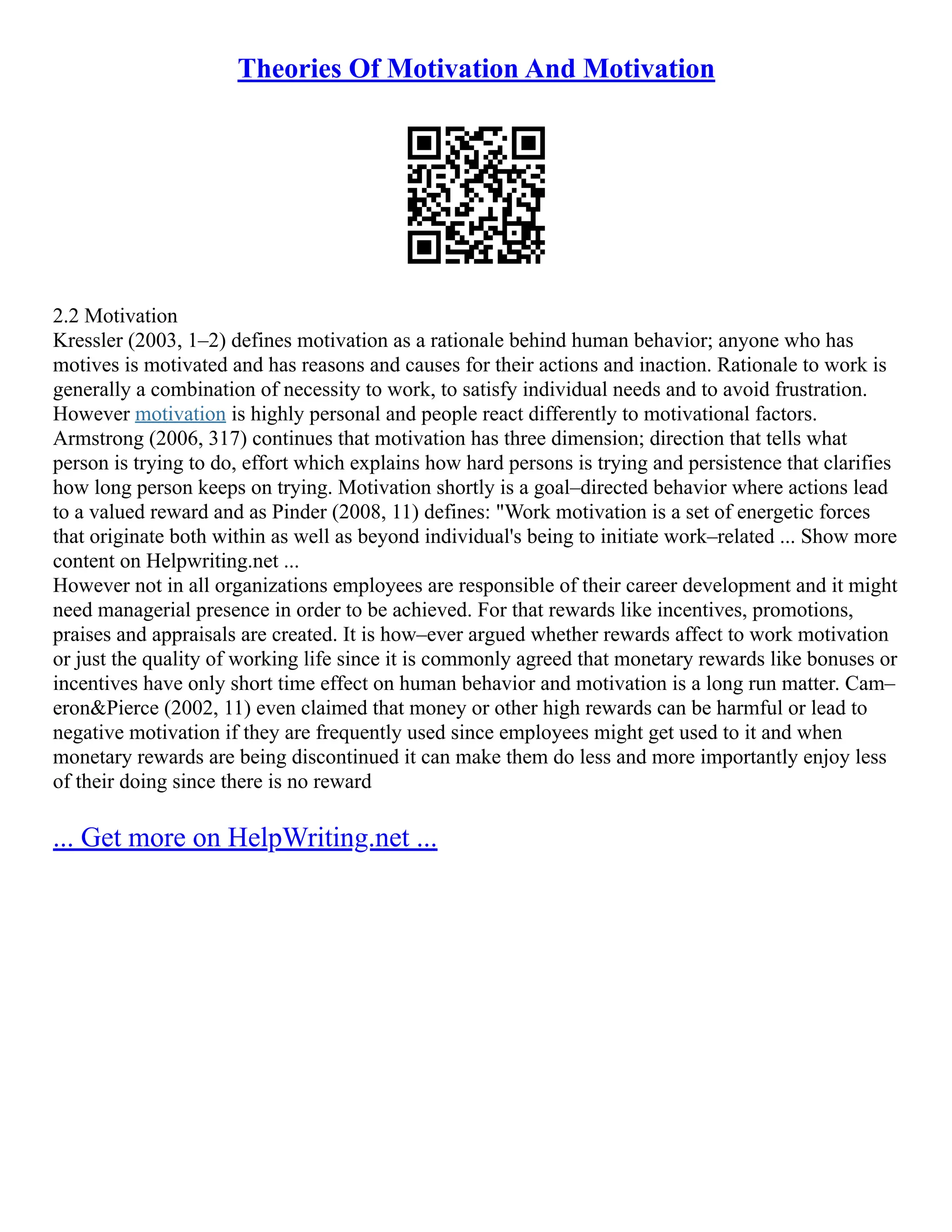 Theories Of Motivation And Motivation | PDF | Business | Business and ...