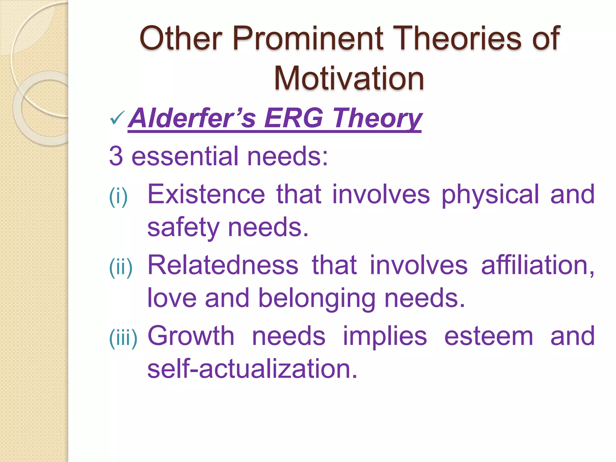 Theories of motivation: Maslow's hierarchy of needs | PPTX