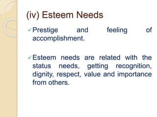 Theories of motivation: Maslow's hierarchy of needs | PPTX