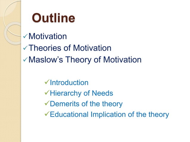 Theories of motivation: Maslow's hierarchy of needs | PPTX | Education