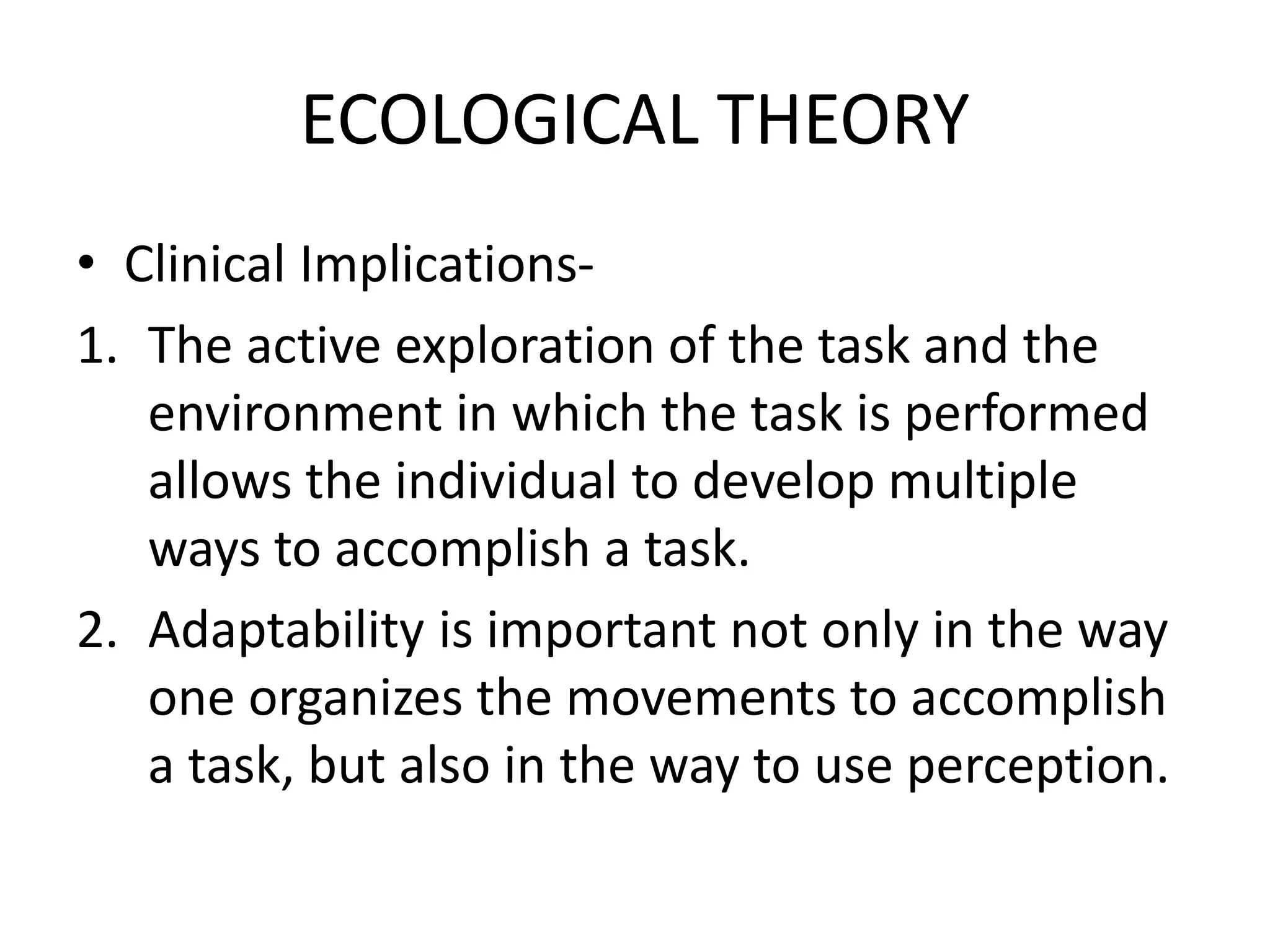 Theories of Motor Control | PPTX