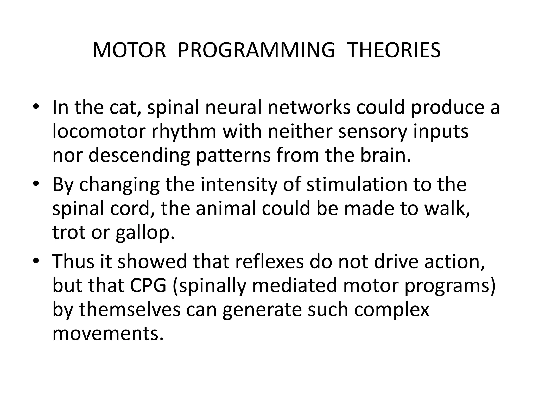 Theories of Motor Control | PPTX