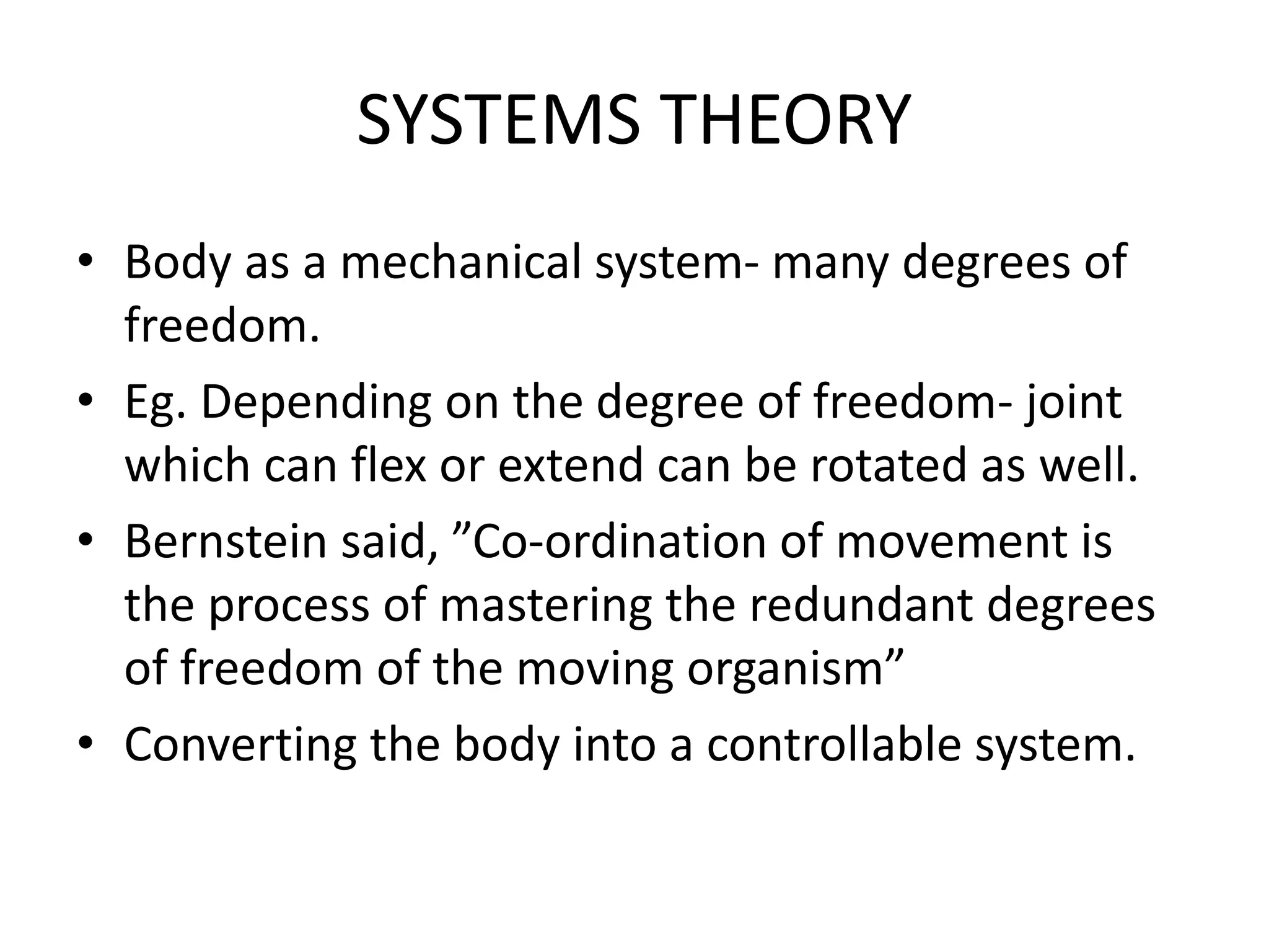 Theories of Motor Control | PPTX
