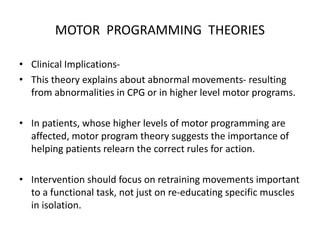 Theories of Motor Control | PPTX