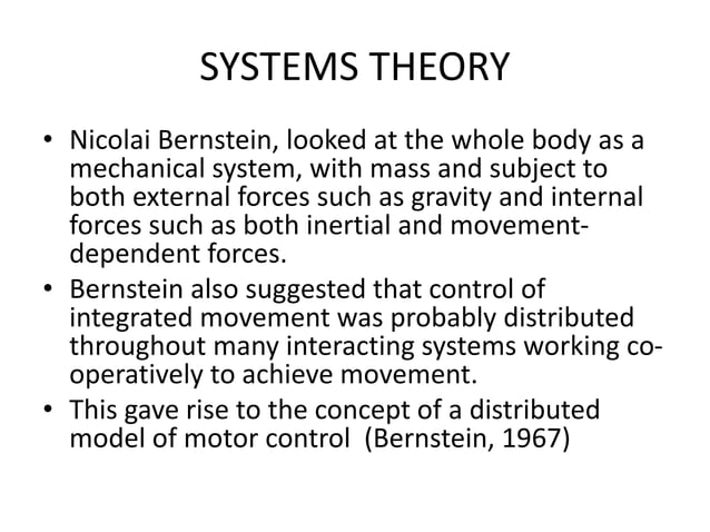 Theories of Motor Control | PPTX | Physical Therapy | Wellness