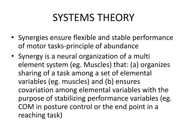 Theories of Motor Control | PPTX | Physical Therapy | Wellness