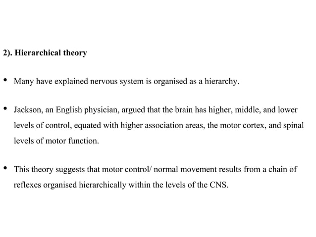 Theories of motor control | PPTX | Physical Therapy | Wellness