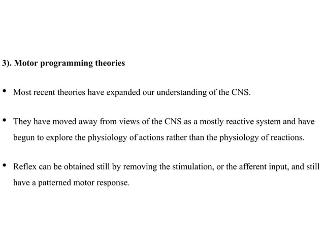 Theories of motor control | PPTX | Physical Therapy | Wellness