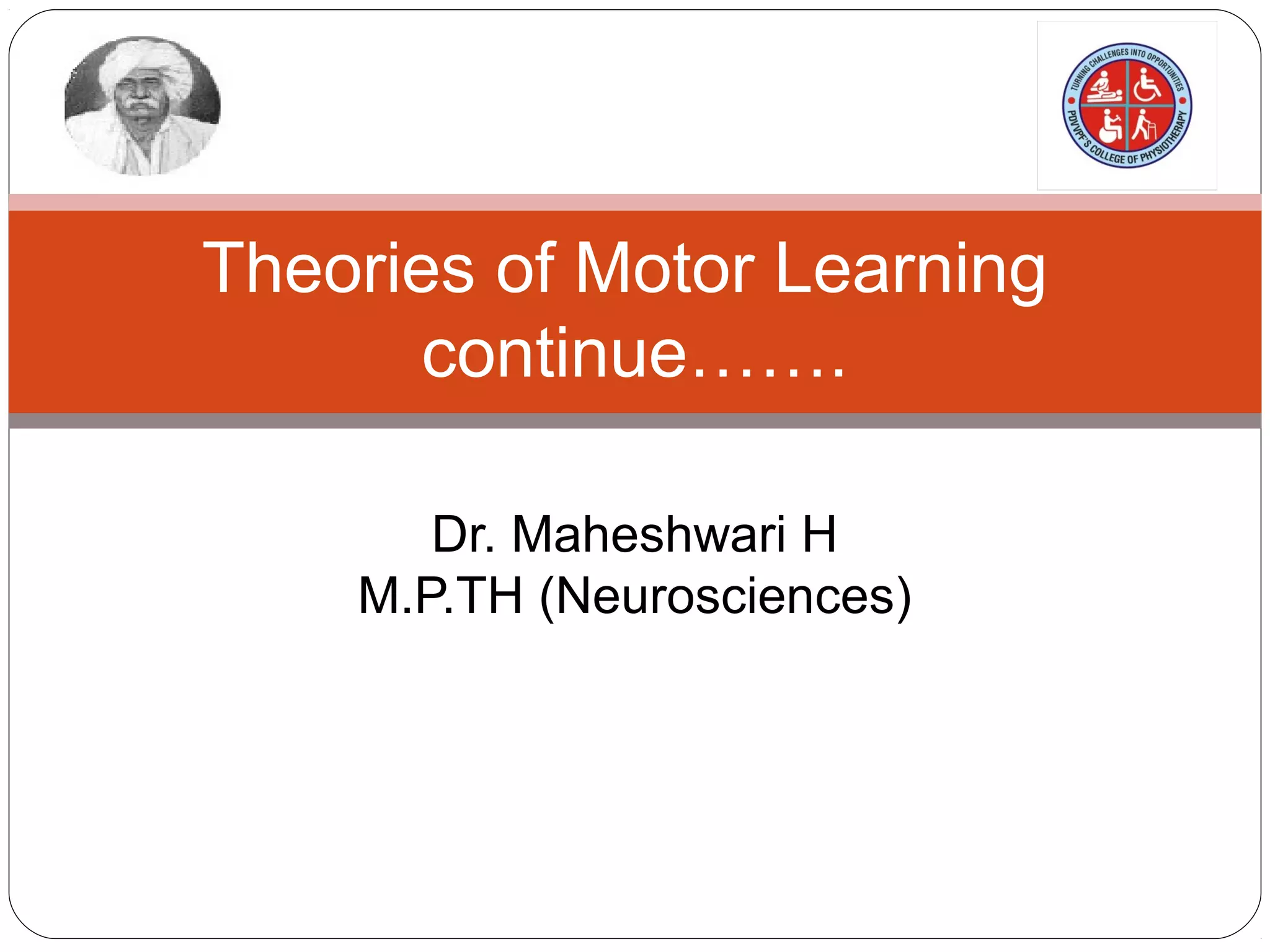 Theories of motor learning | PPT