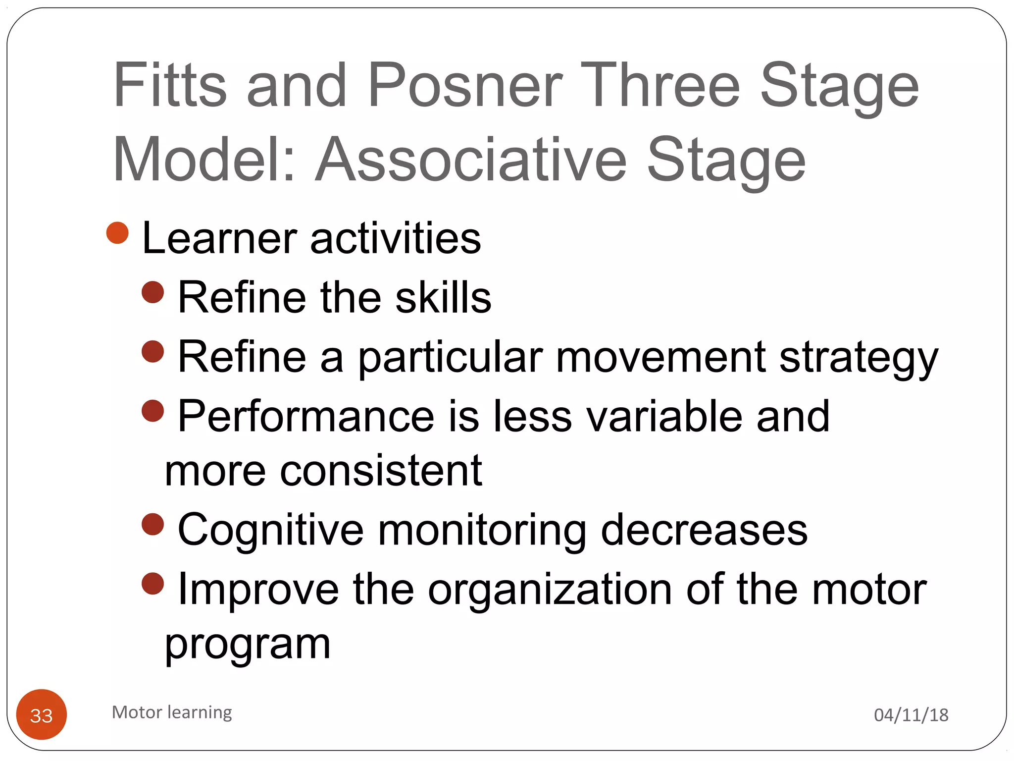 Theories of motor learning | PPT