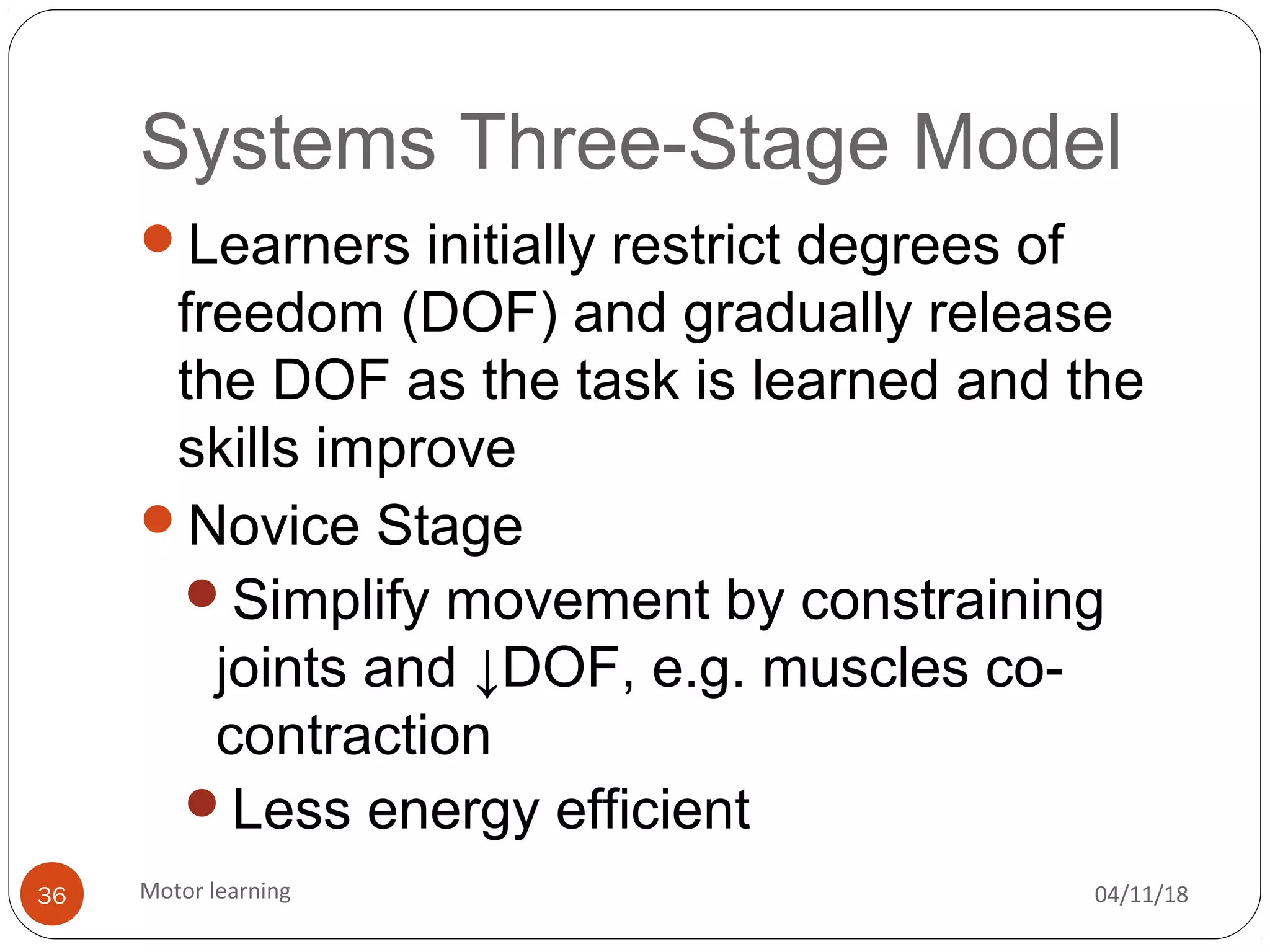 Theories of motor learning | PPT