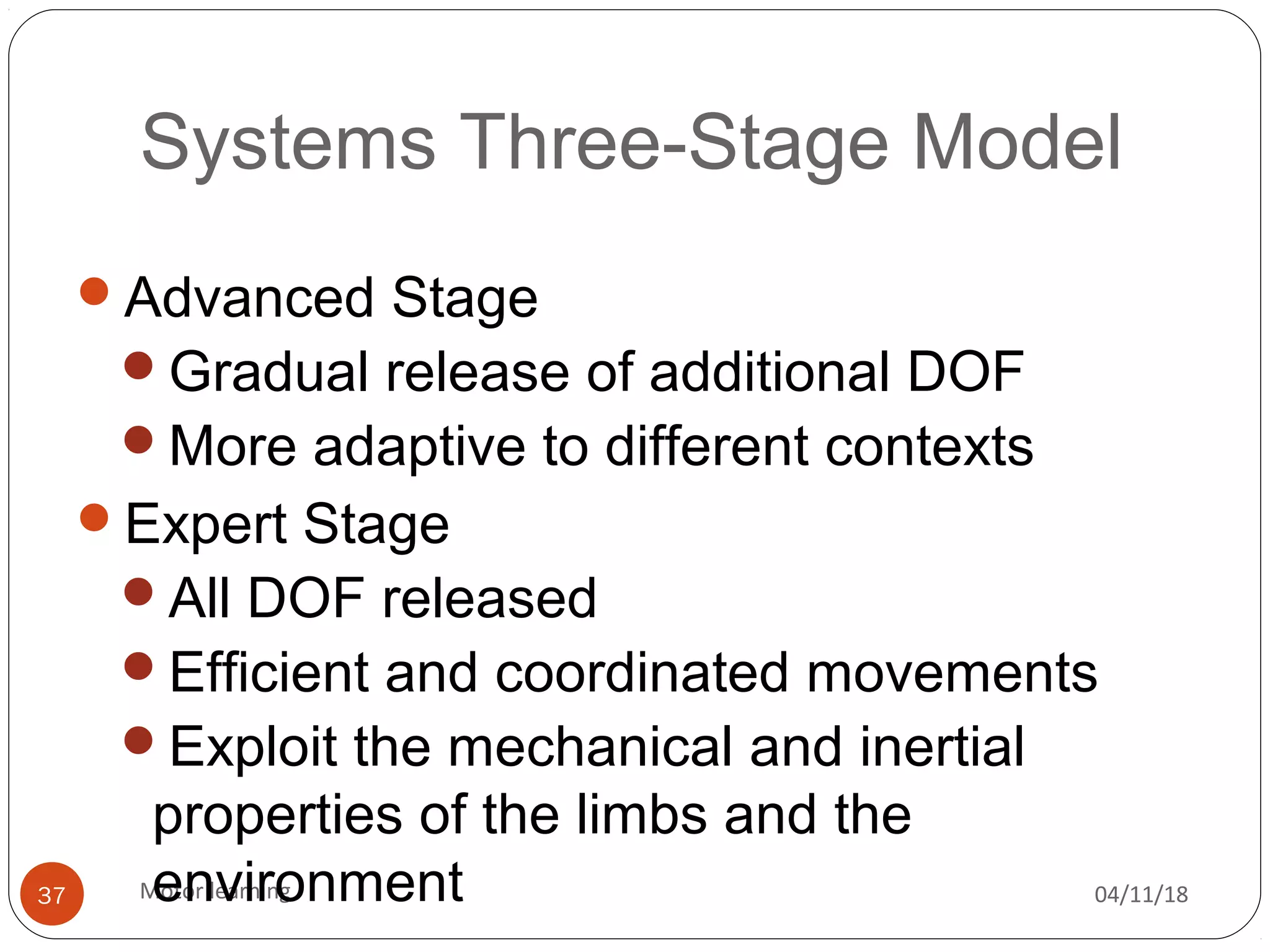 Theories of motor learning | PPT