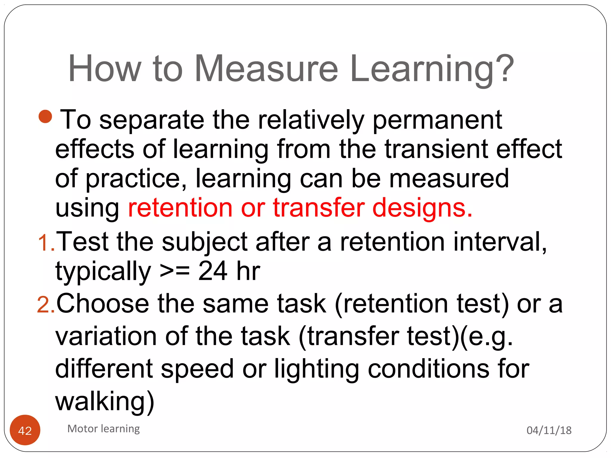 Theories of motor learning | PPT