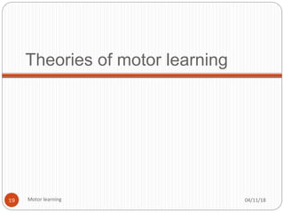 Theories of motor learning | PPT
