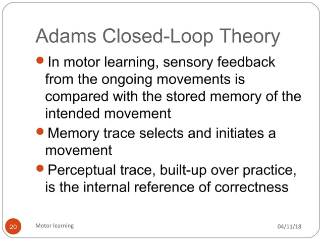Theories of motor learning | PPT | Physical Therapy | Wellness
