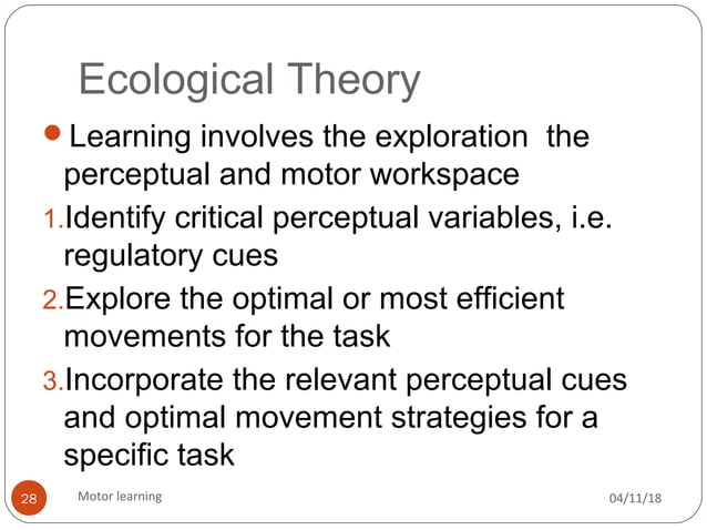Theories of motor learning | PPT | Physical Therapy | Wellness