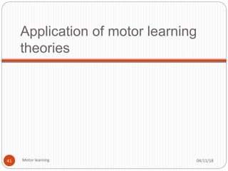 Theories of motor learning | PPT