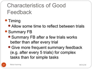 Theories of motor learning | PPT