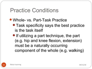 Theories of motor learning | PPT