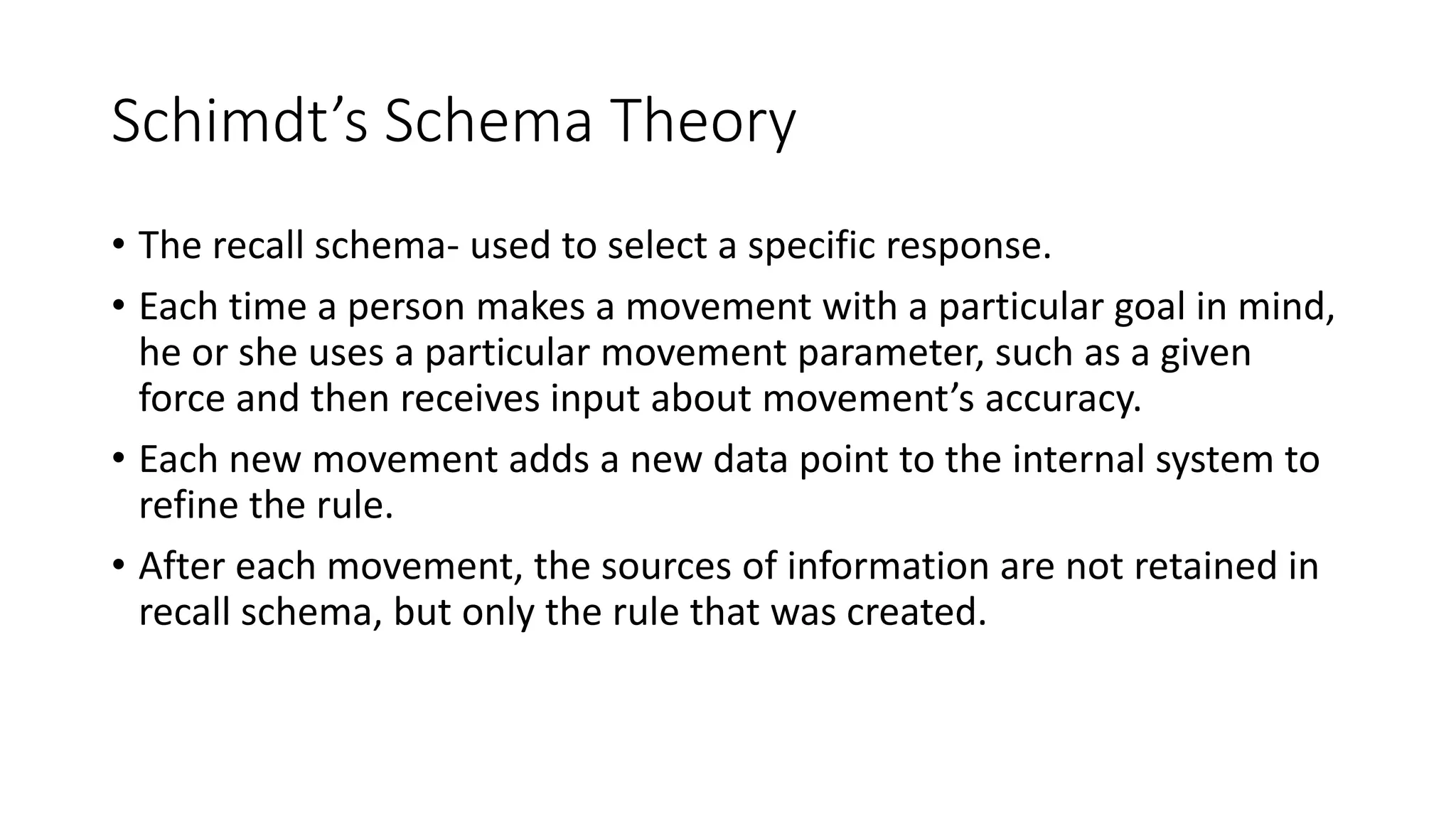Theories of Motor Learning | PPTX