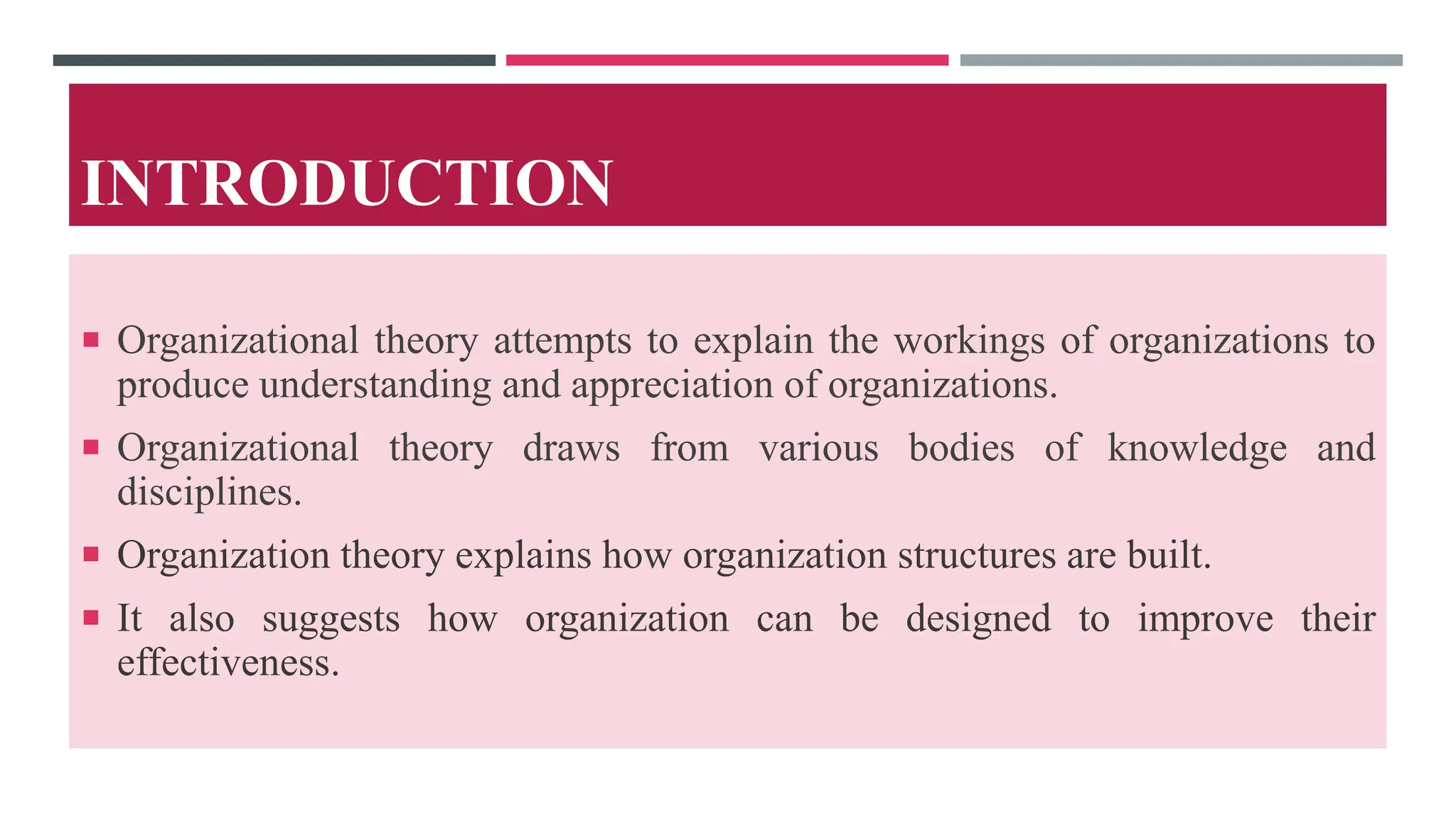 theories of organisation. Principle of organisation with theory ...