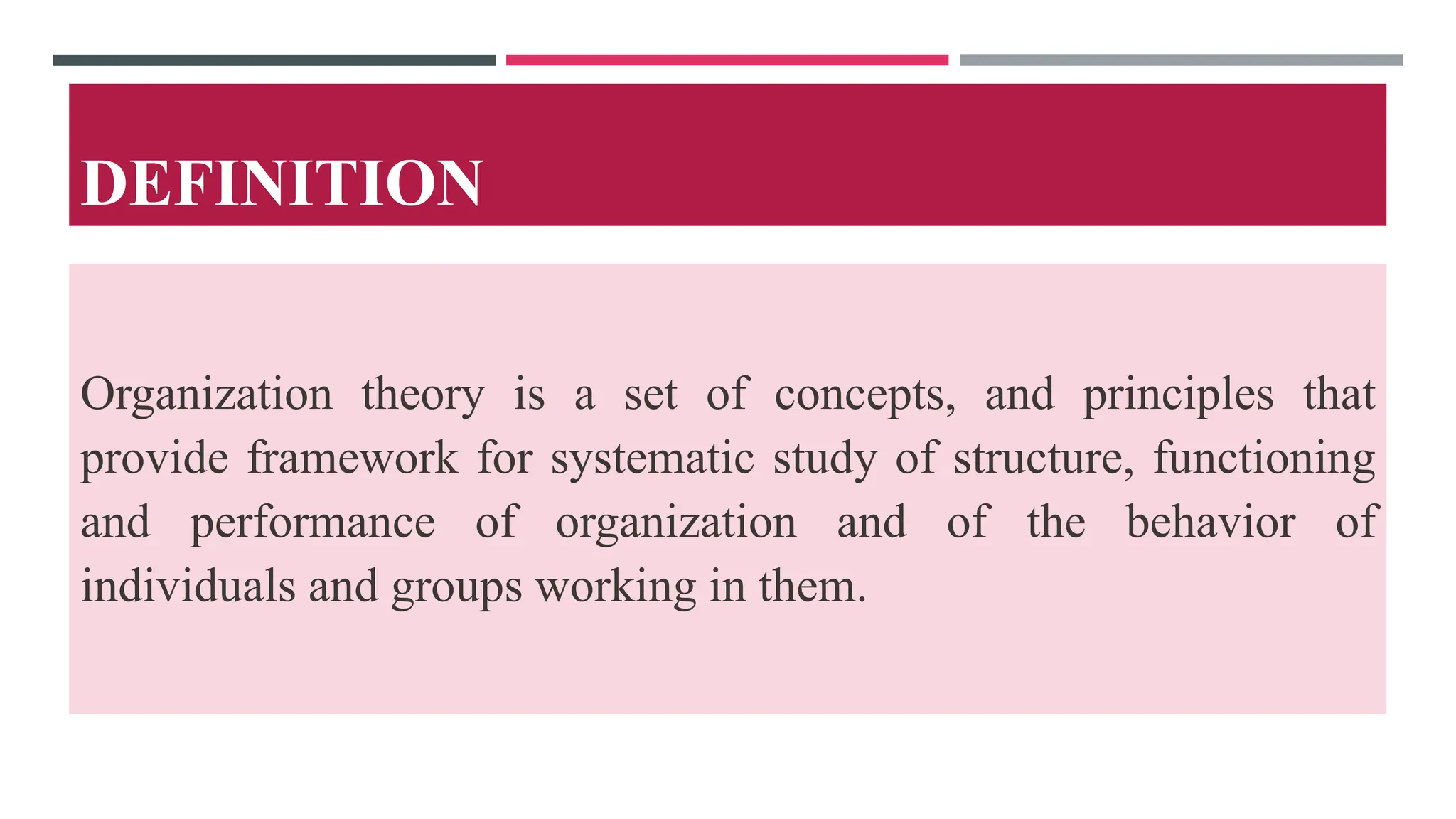 theories of organisation. Principle of organisation with theory ...