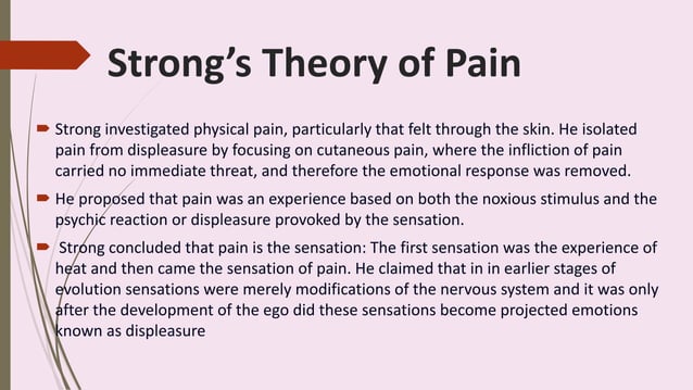 Theories of pain.pptx | Brain and Nervous System Disorders | Diseases ...