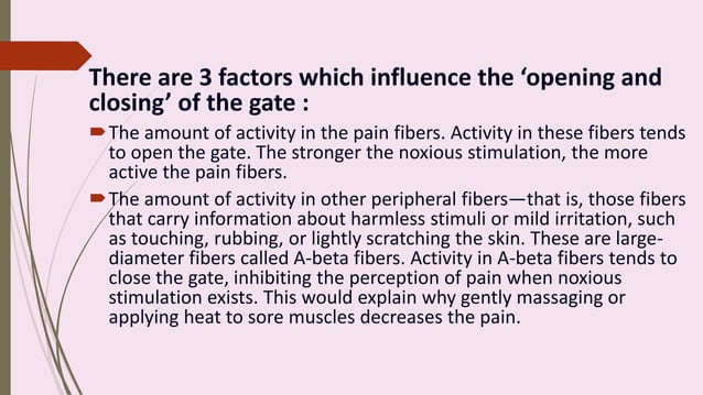 Theories of pain.pptx | Brain and Nervous System Disorders | Diseases ...