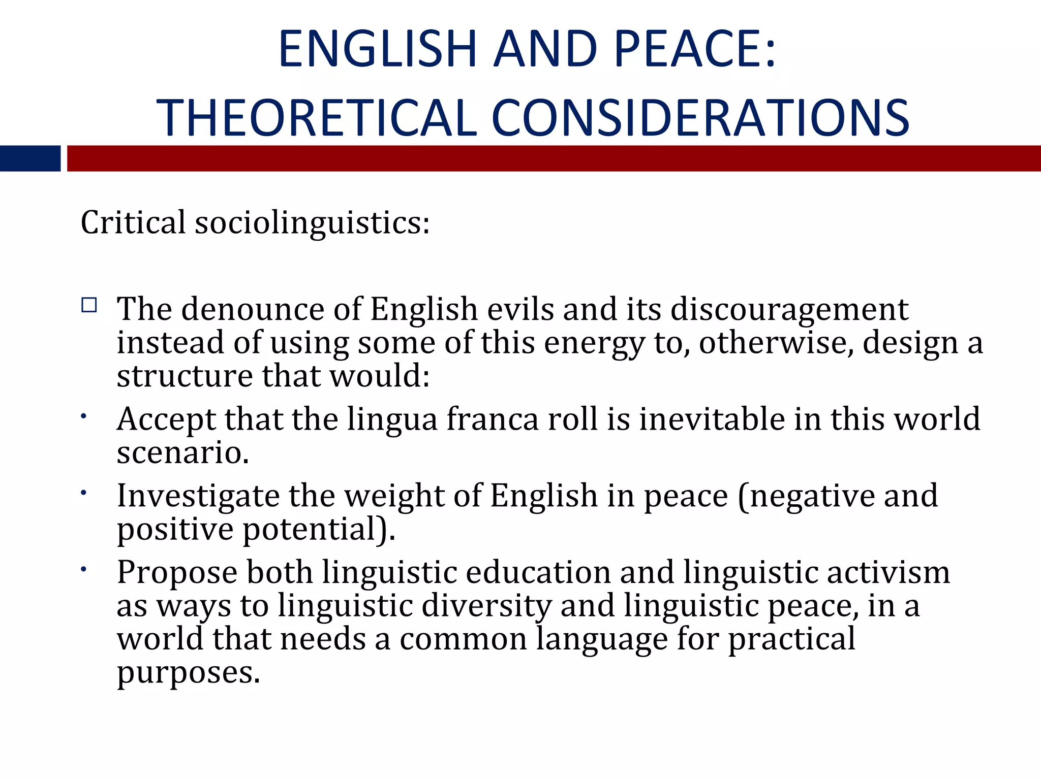 Theories of peace and conflict and their relationship | PPT