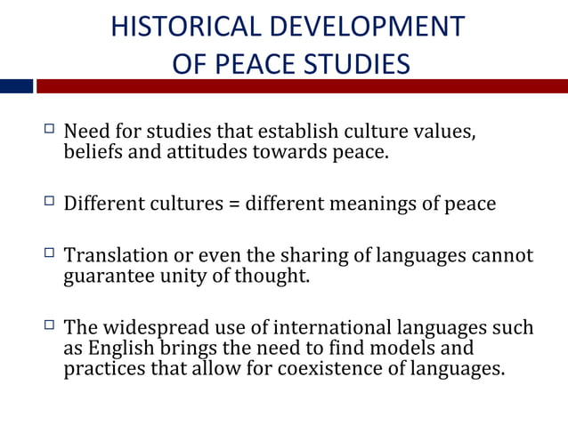 Theories of peace and conflict and their relationship | PPT