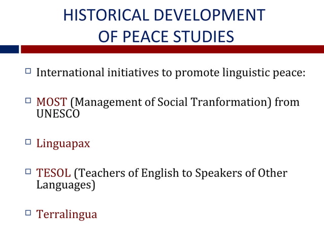 Theories of peace and conflict and their relationship | PPT