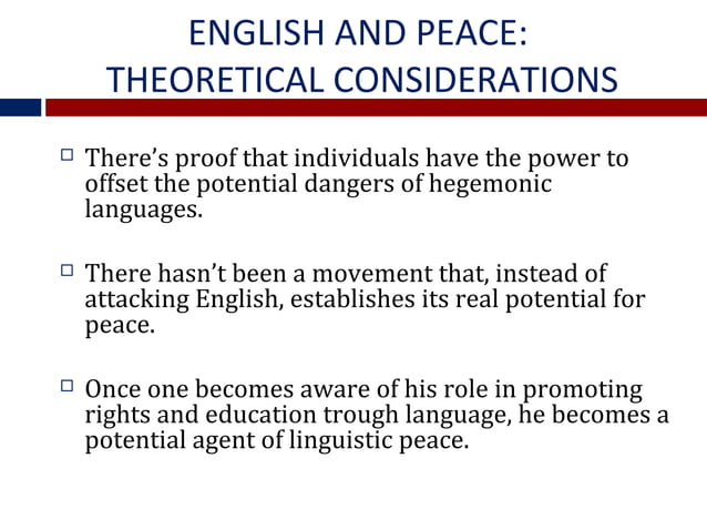 Theories of peace and conflict and their relationship | PPT