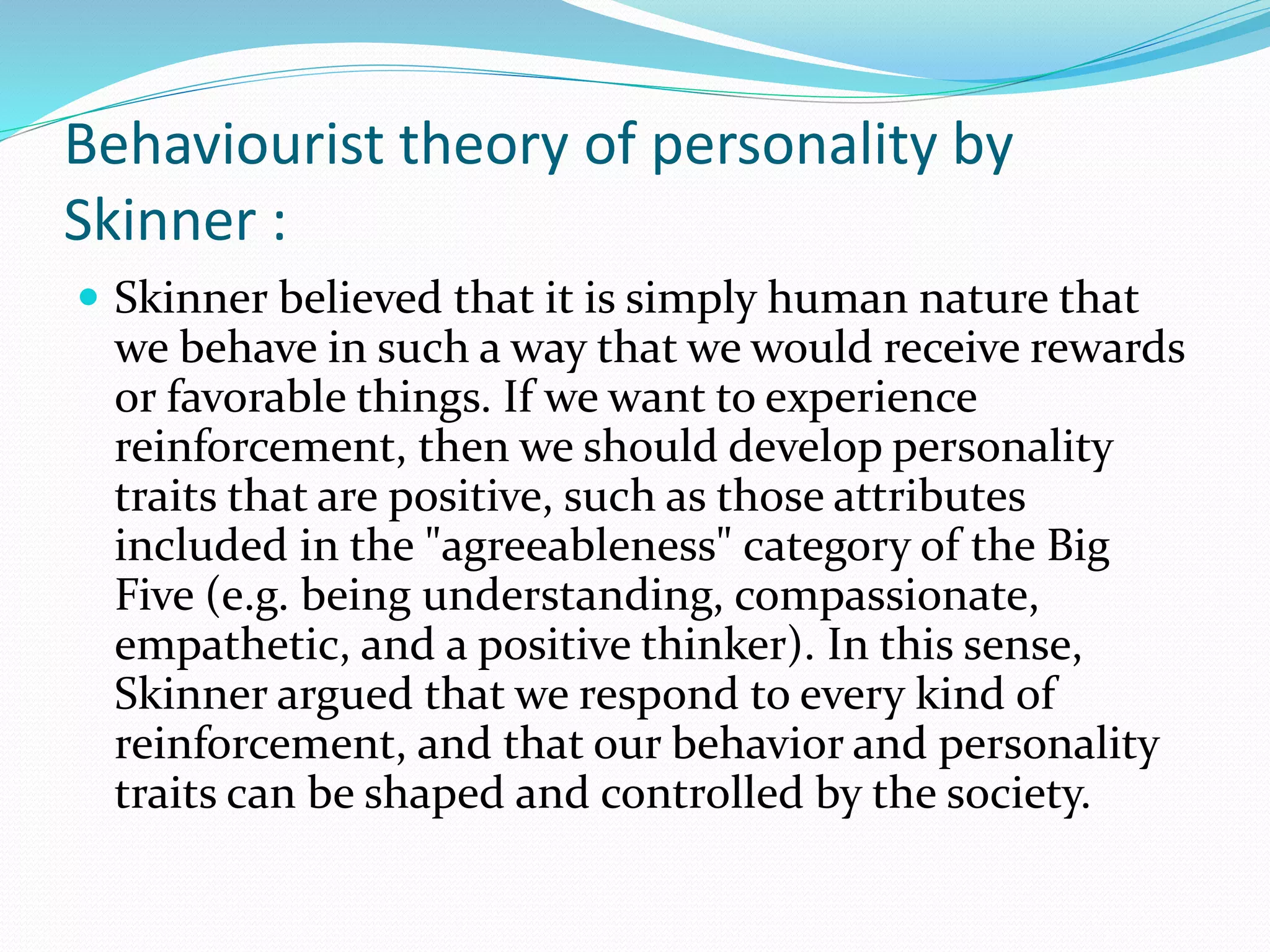 Theories of personality | PPTX | Physics | Science