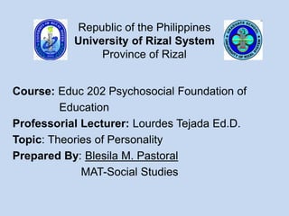 Theories of personality | PPTX