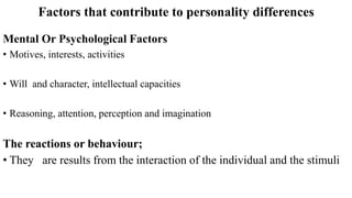 THEORIES OF PERSONALITY.pptx | Mental Health | Diseases and Conditions