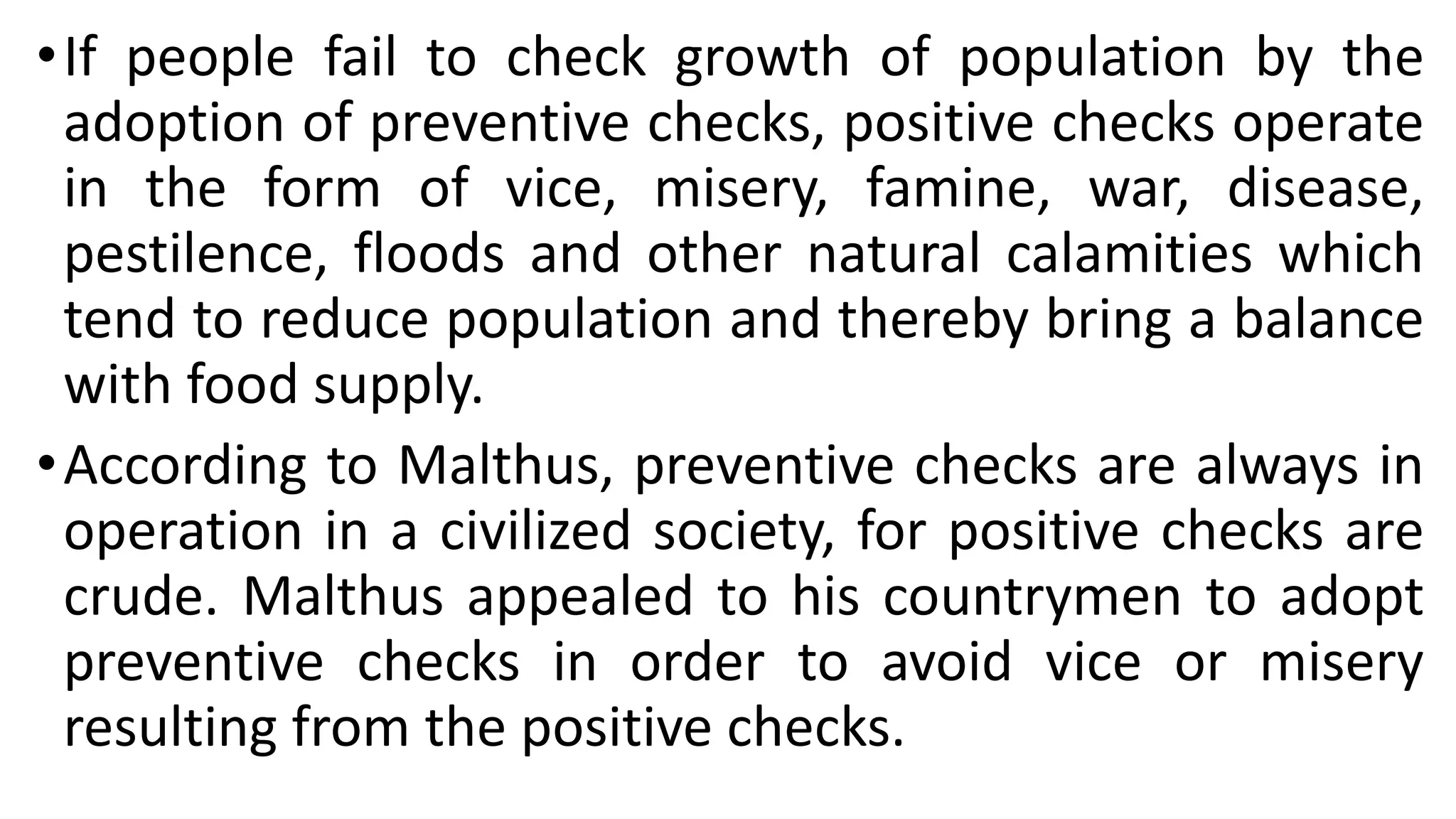 Theories of Population: 1. The Malthusian Theory of Population 2. The ...