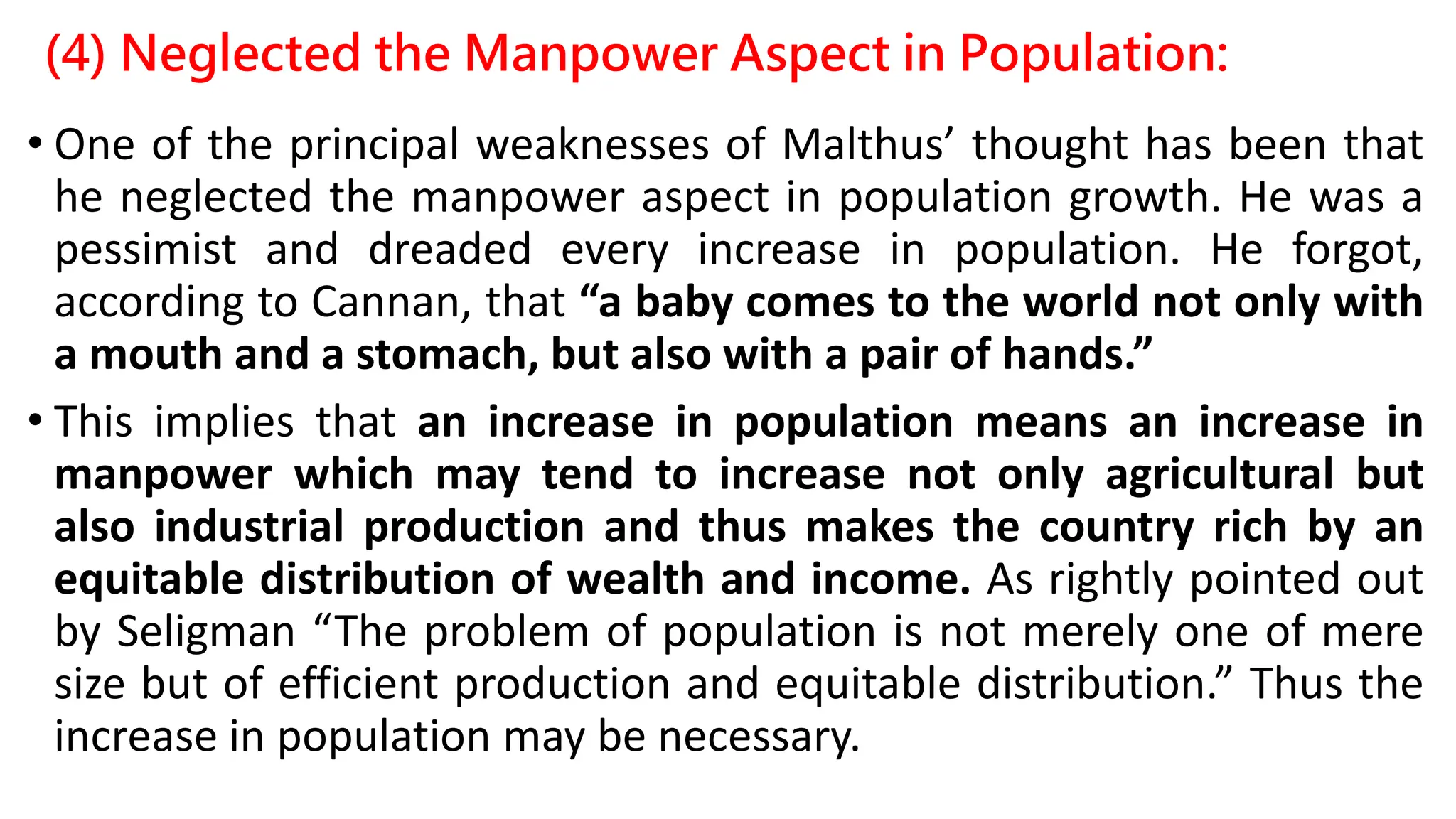 Theories of Population: 1. The Malthusian Theory of Population 2. The ...