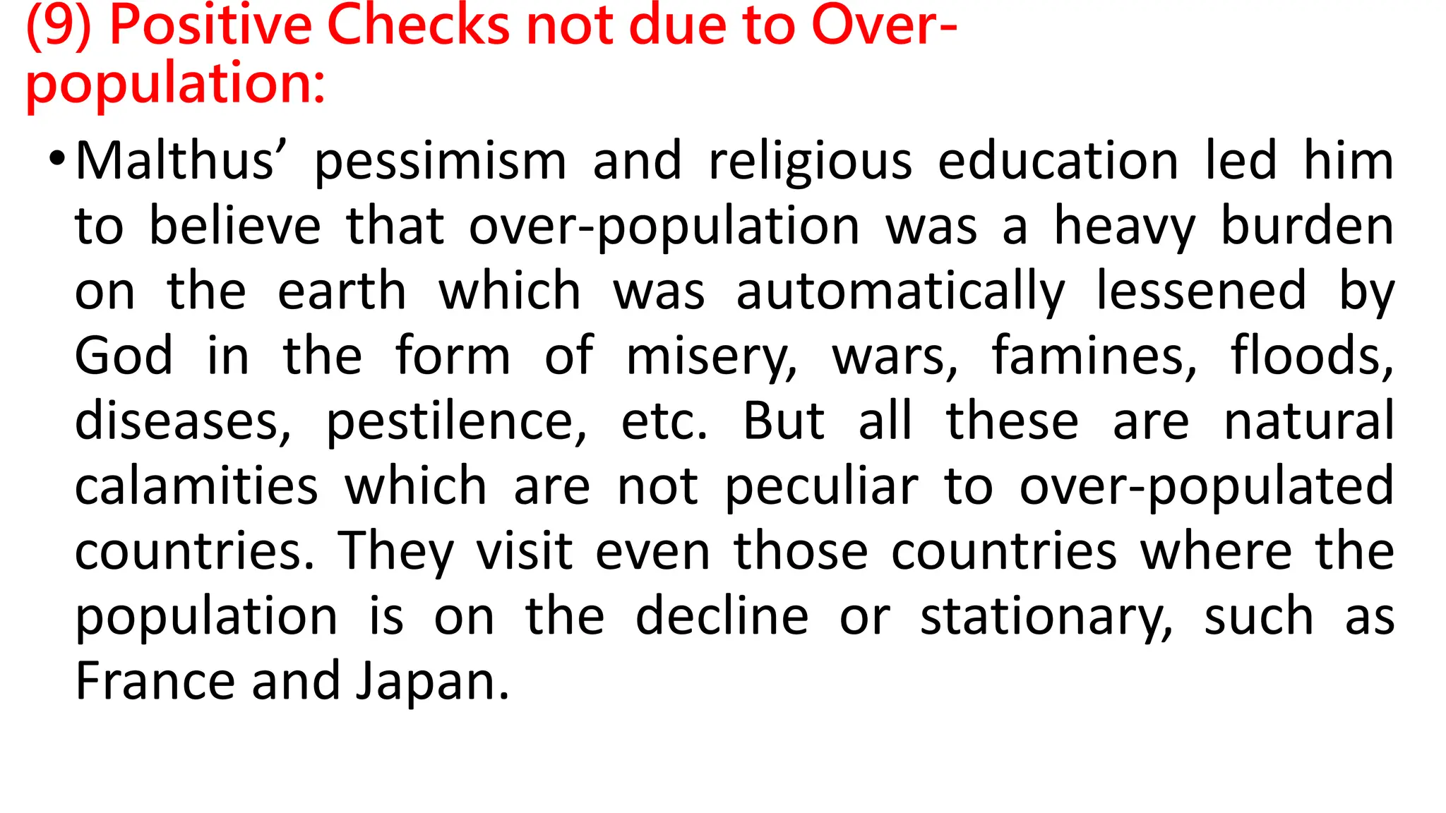 Theories of Population: 1. The Malthusian Theory of Population 2. The ...