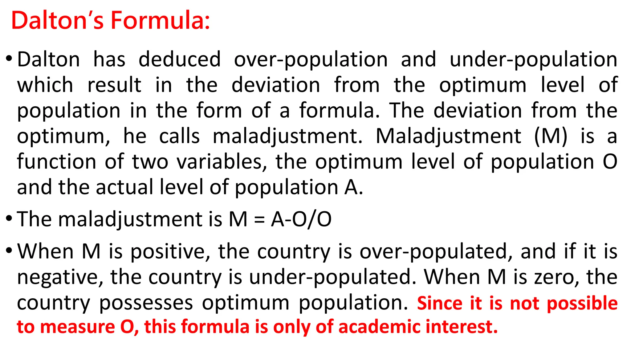 Theories of Population: 1. The Malthusian Theory of Population 2. The ...