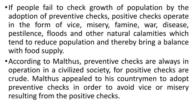 Theories of Population: 1. The Malthusian Theory of Population 2. The ...