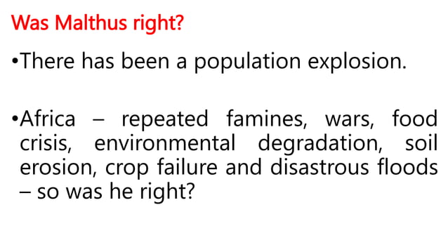 Theories of Population: 1. The Malthusian Theory of Population 2. The ...